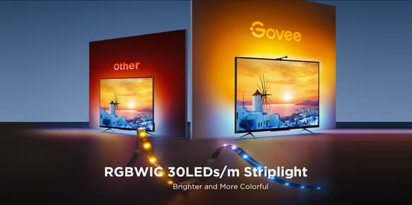 Govee TV Backlight 3 Lite RGBICW with Camera & Fish-Eye Correction for ...