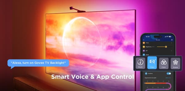 Govee TV Backlight 3 Lite RGBICW with Camera & Fish-Eye Correction for ...